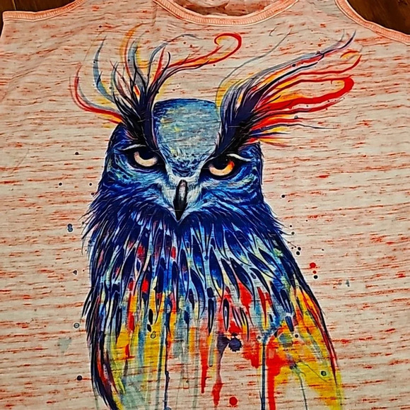 Electro Threads | Tops | Moody Owl Tank | Poshmark